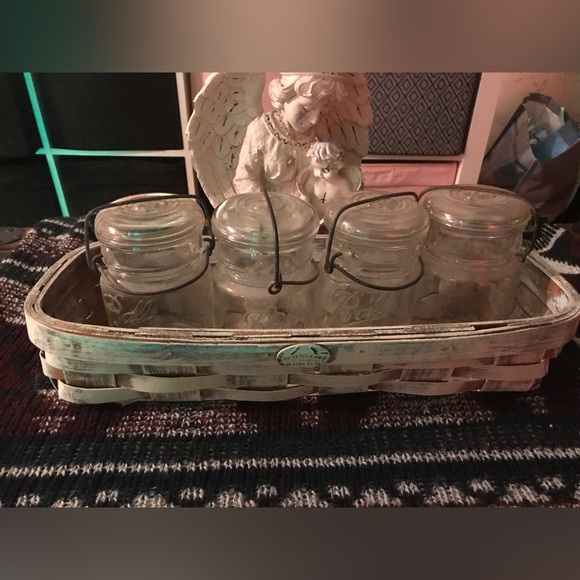 Longaberger | Other | Peterborough Basket With Ball Mason Jars Vintge ...